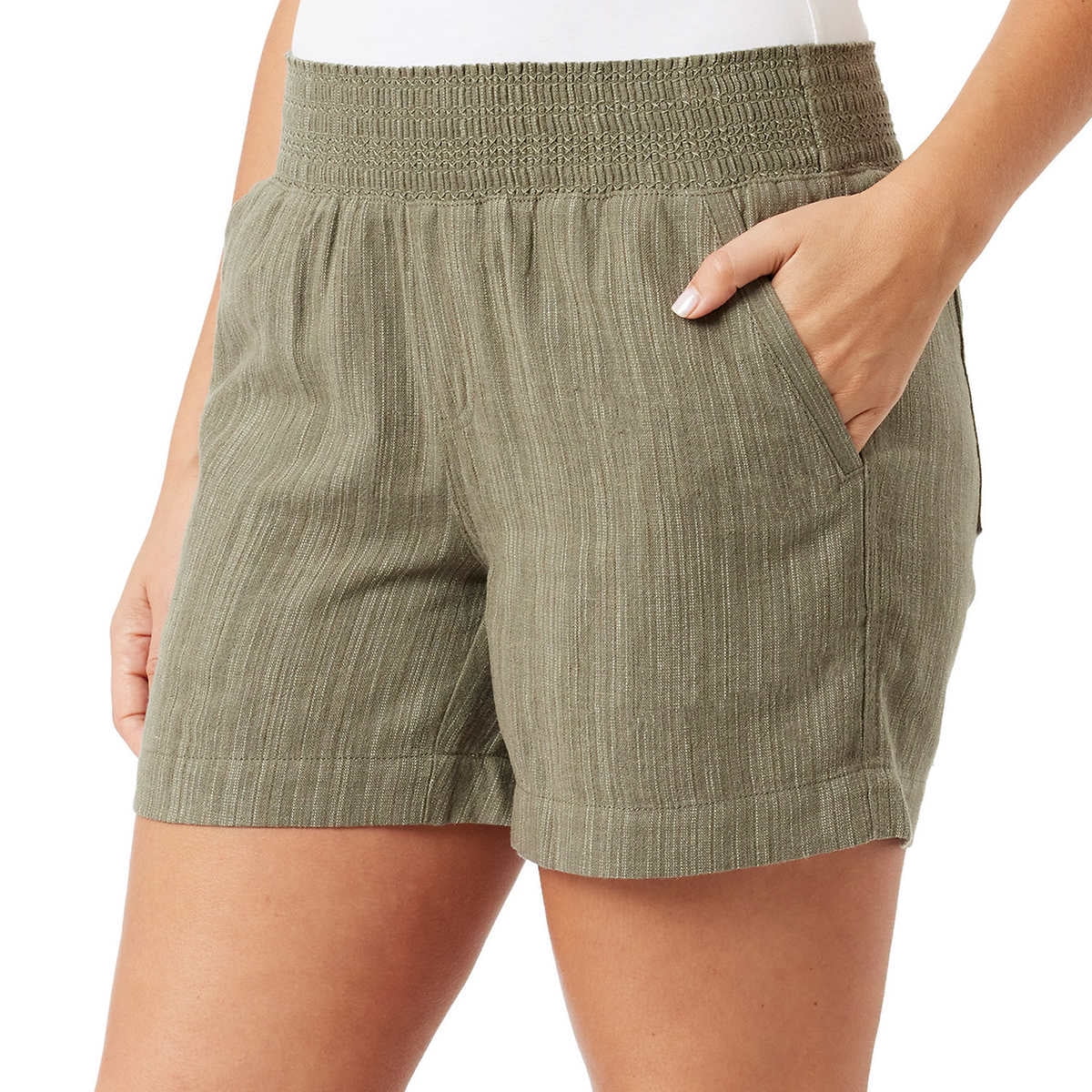 BRIGGS Ladies Linen Blend Shorts Womens PULL on Comfort Waistband NWT ...