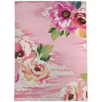 Diamond Transitional 5' x 7' Blue and Cream Polypropylene Indoor Area ...