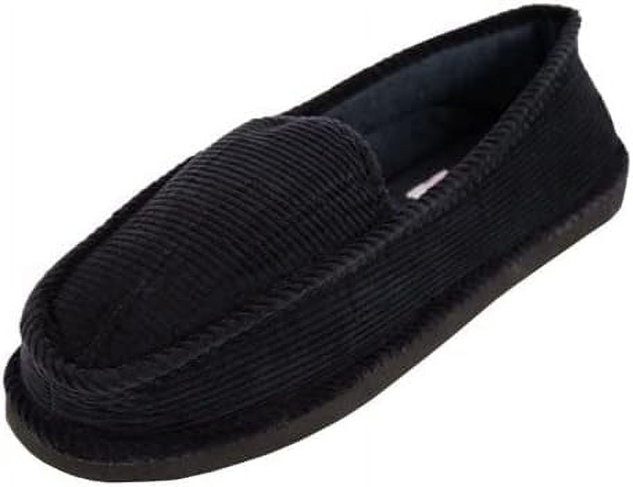 BRIGHT Men's Comfort Casual Corduroy House Shoes Slippers Navy-Size 7 ...