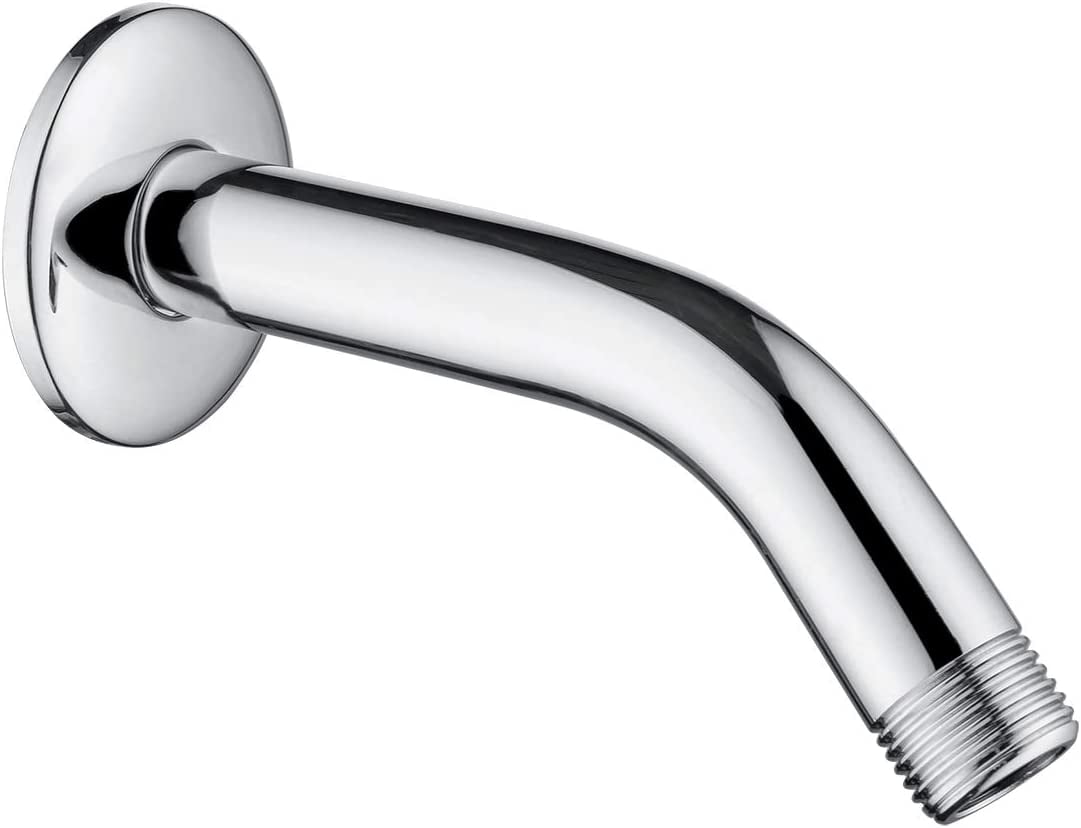 BRIGHT SHOWERS 6 Inch Brass Shower Arm with Flange Shower Pipe Arm for ...