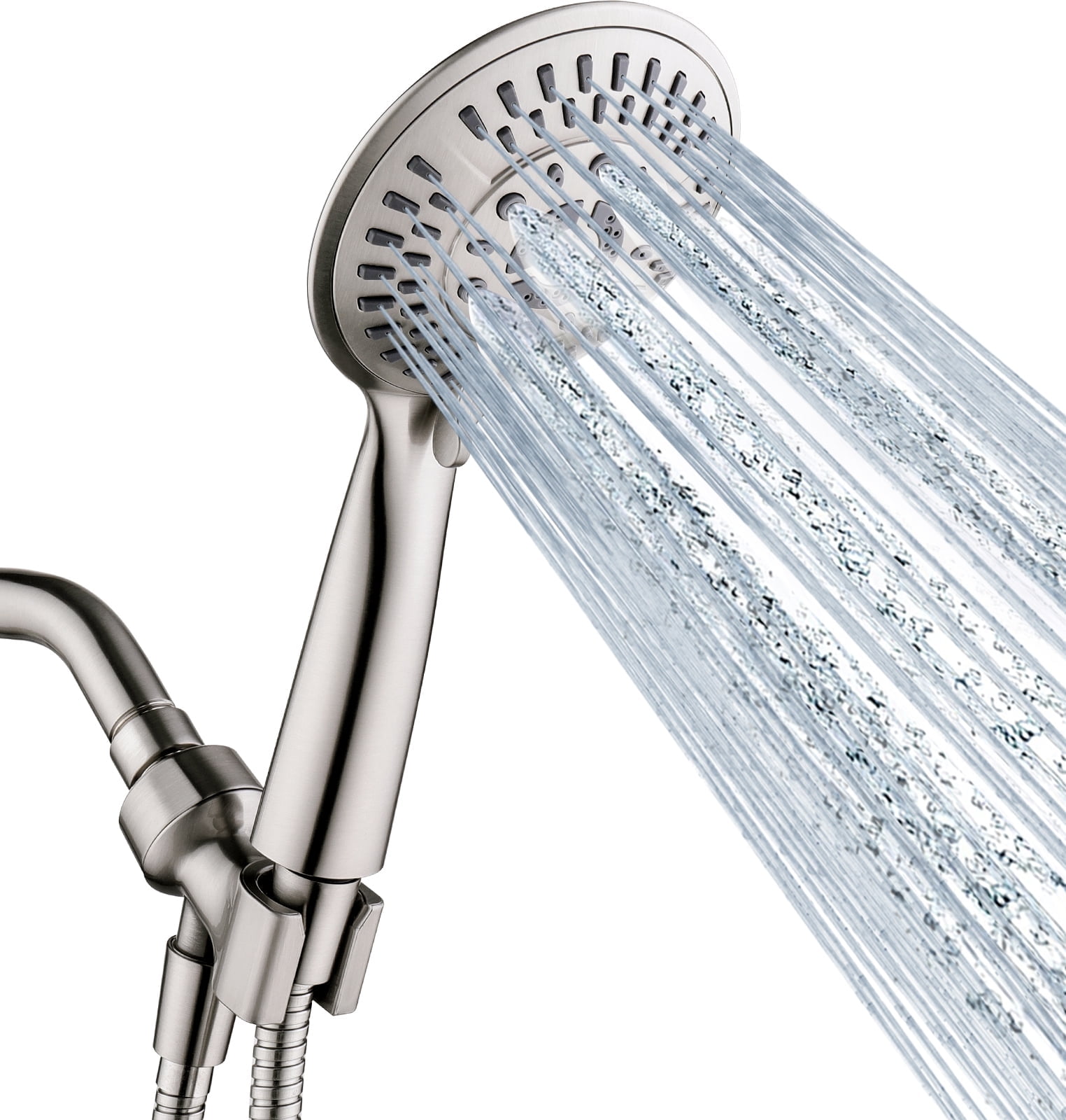 BRIGHT SHOWERS 9 Spray Settings Handheld Shower Head Set High Pressure ...
