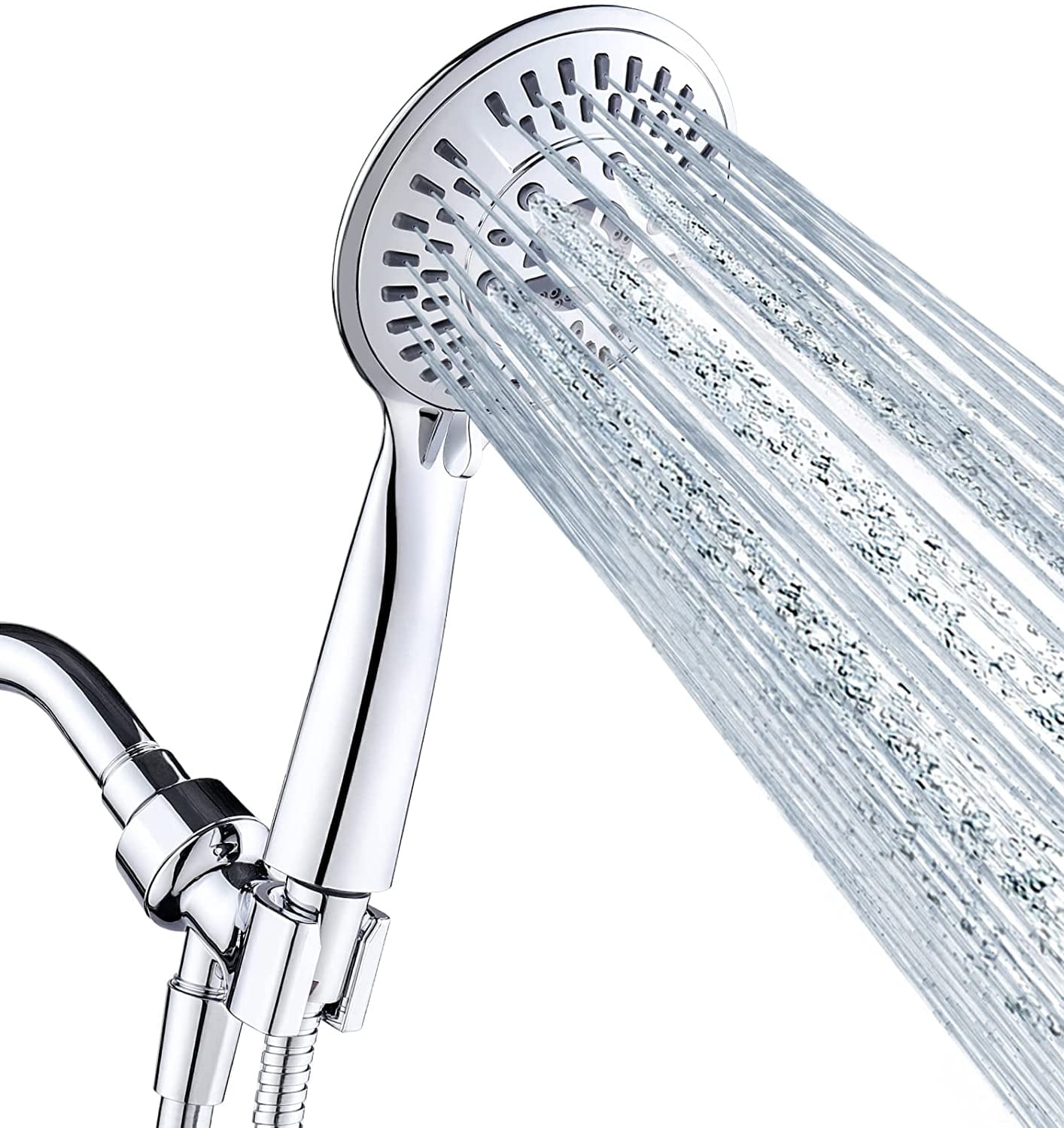 BRIGHT SHOWERS 9 Spray Settings Handheld Shower Head Set High Pressure ...
