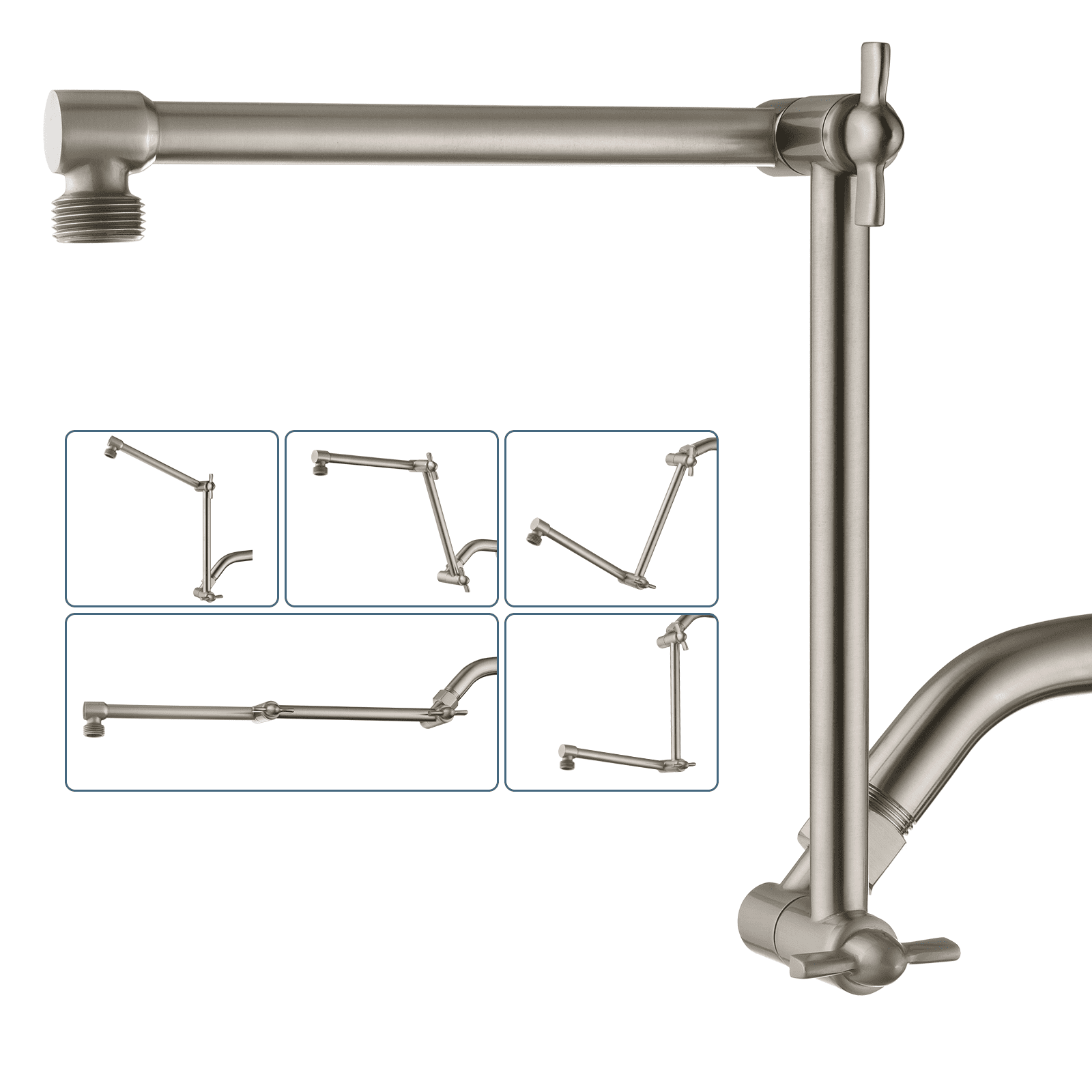 BRIGHT SHOWERS Brass Shower Arm Extender for Rain and Handheld Shower ...