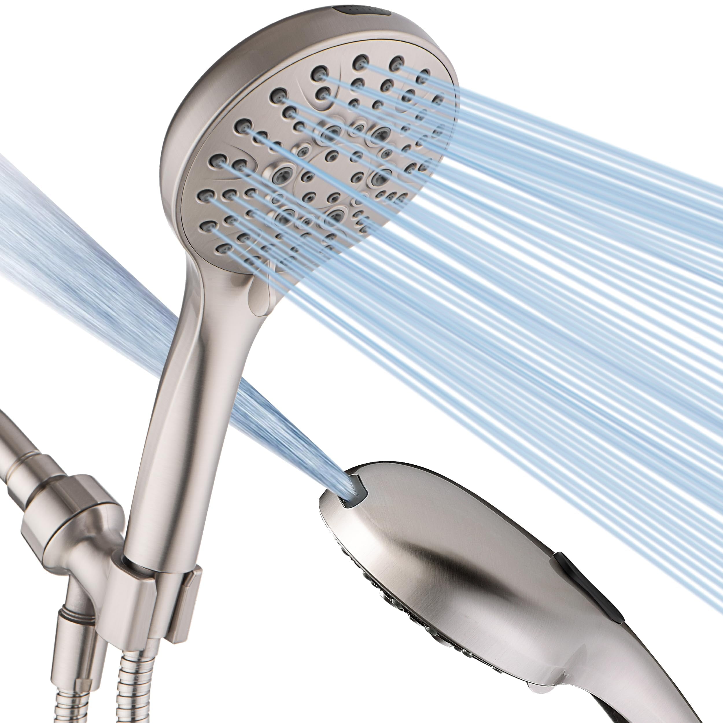 BRIGHT SHOWERS High Pressure Shower Head with Handheld, 9 Spray ...