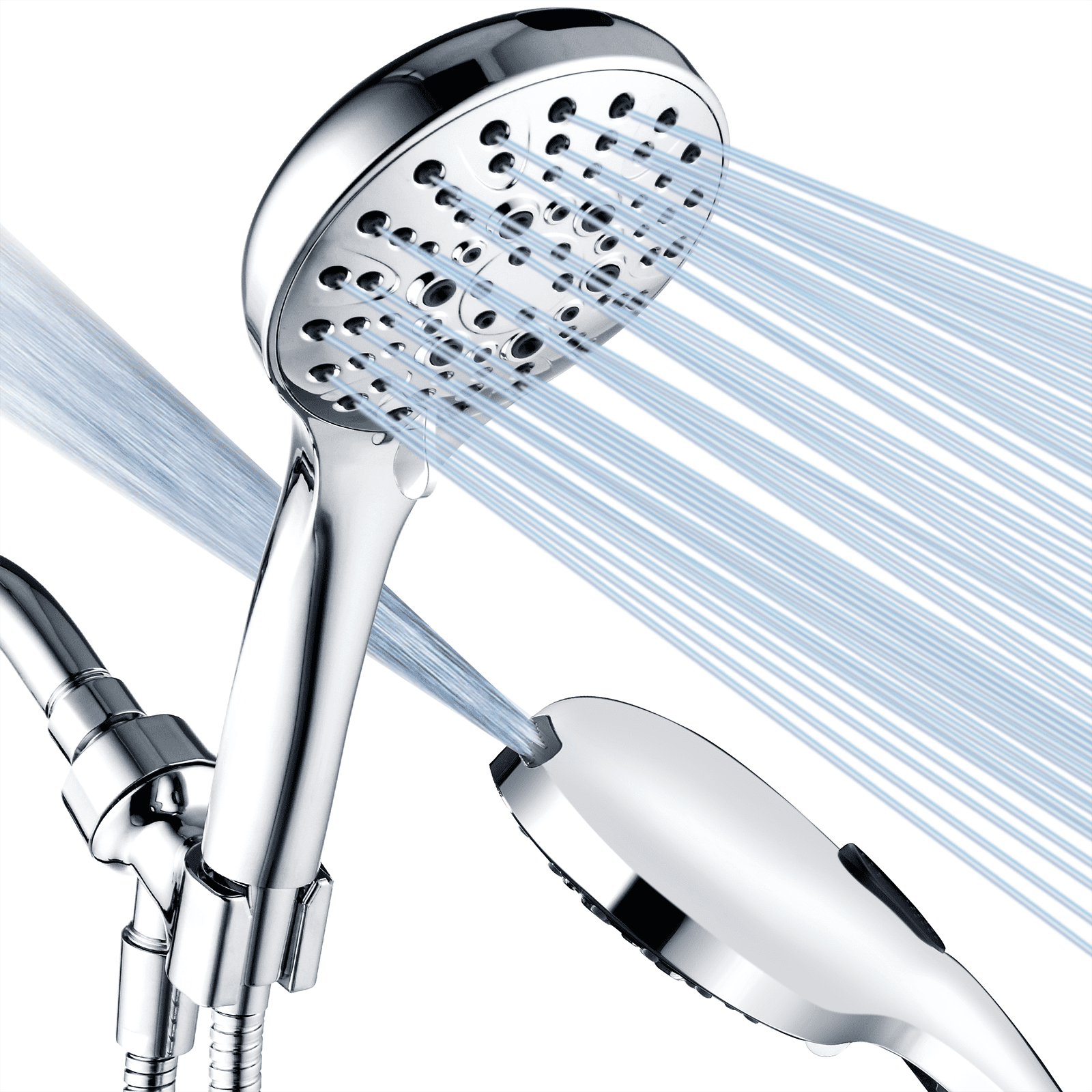 BRIGHT SHOWERS High Pressure Shower Head with Handheld, 9 Spray ...
