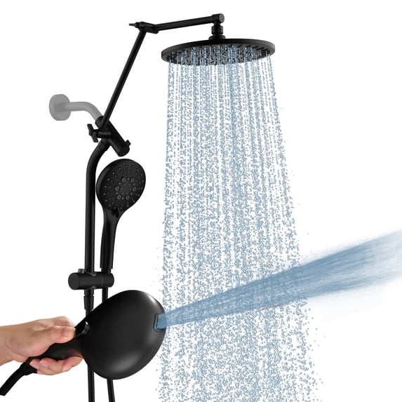 BRIGHT SHOWERS Rain Shower Head with Handheld Spray, High Pressure Dual ...
