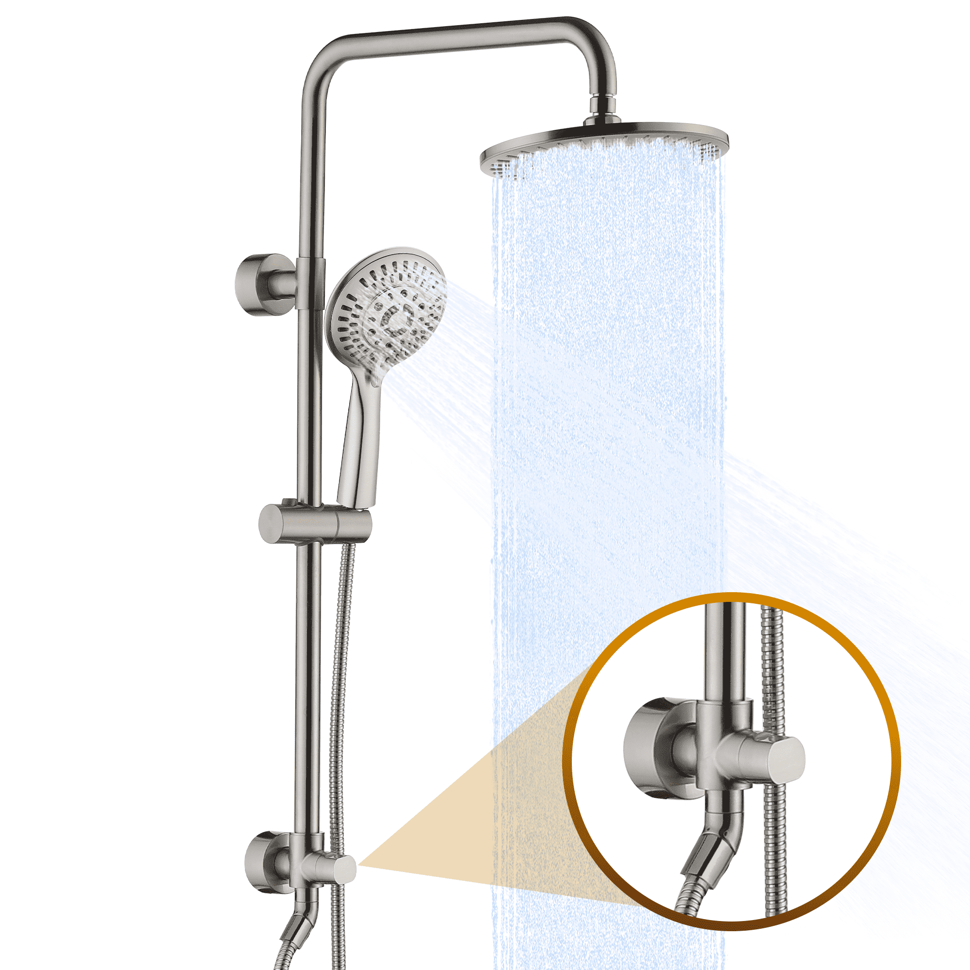 Bright Showers Rain Shower Heads System, Rainfall & Handheld Shower ...