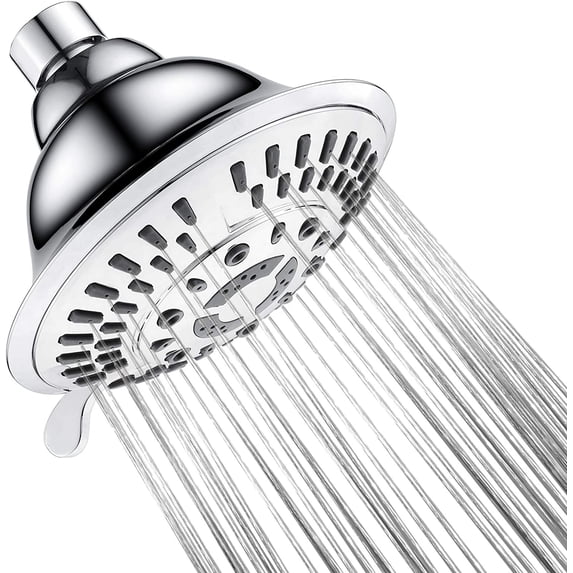 Bright Showers High Pressure Rain Showerhead, 5 Spray Settings ...