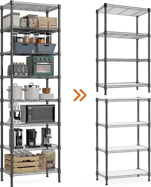 BRIGHTFAR 8 Tier 2000 lbs Storage Rack Metal Wire Shelving Unit ...