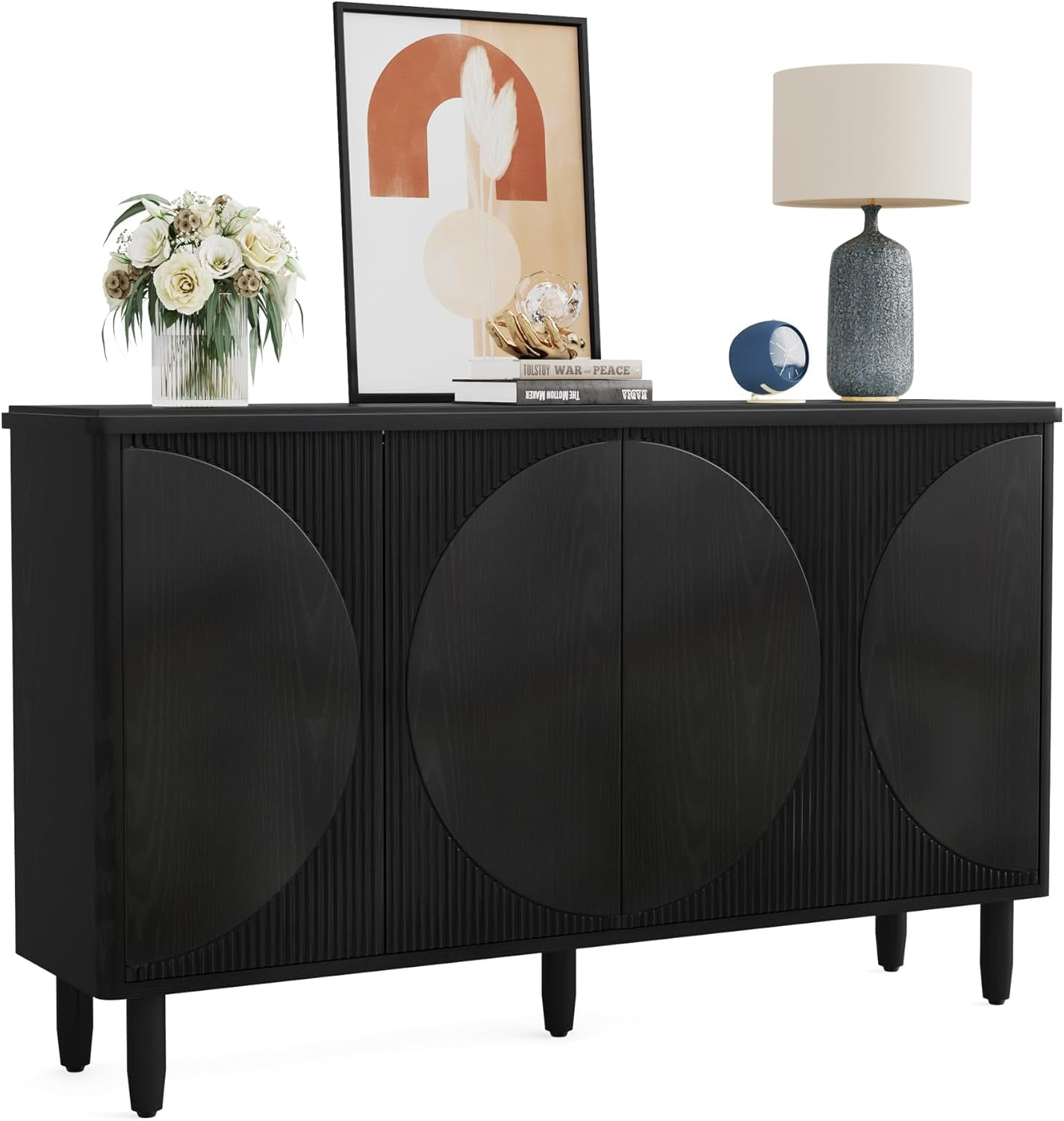 BRIGHTFAR Buffet Cabinet Sideboard with Storage, Modern Storage Cabinet Sideboard Buffet Table ...