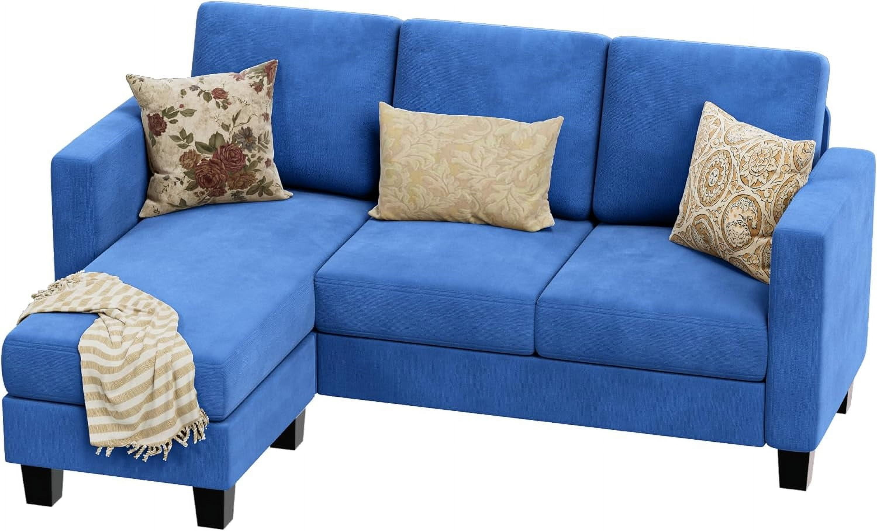 BRIGHTFAR Sectional Sofa Couch, 3 seat L-Shaped Small Sofa with Movable ...