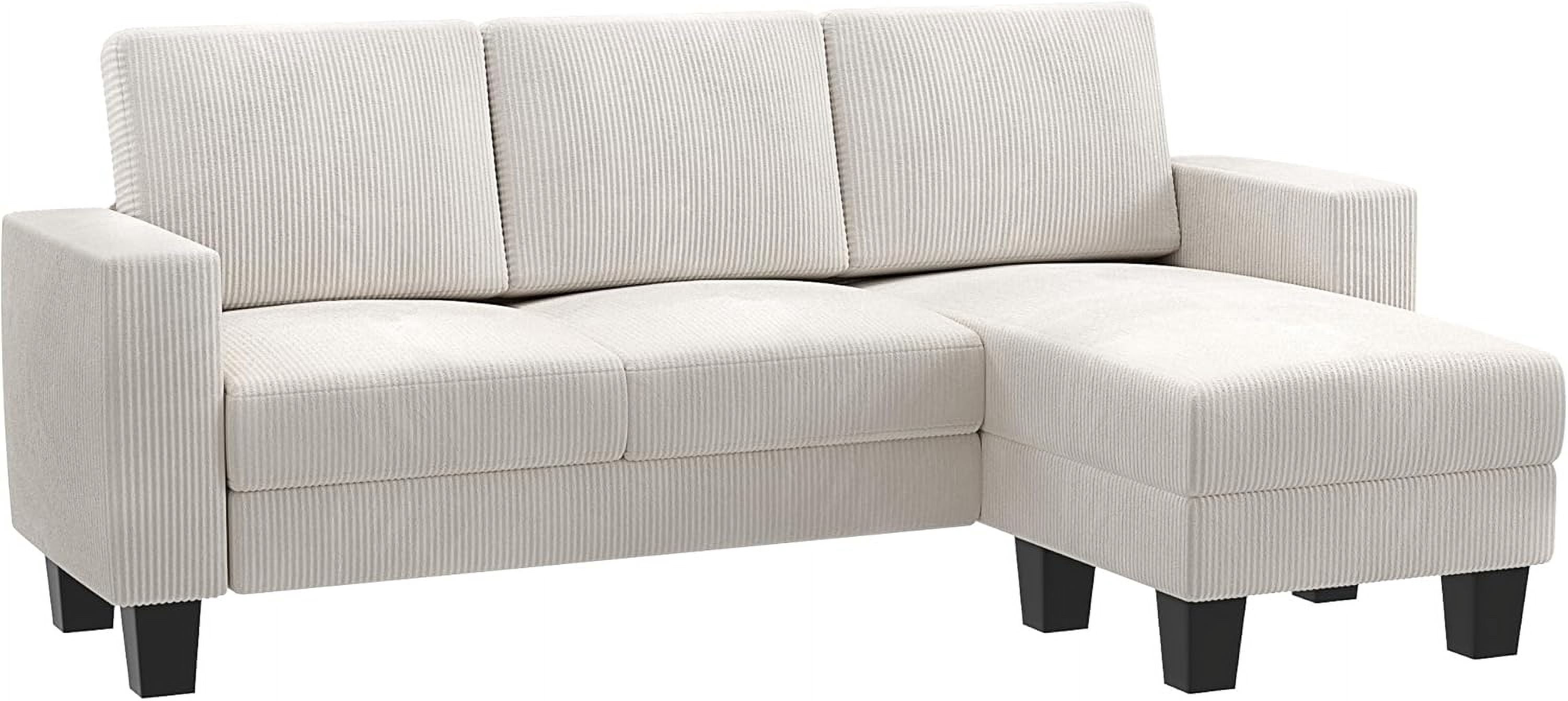 BRIGHTFAR Sectional Sofa Couch, 3 seat L-Shaped Small Sofa with Movable ...