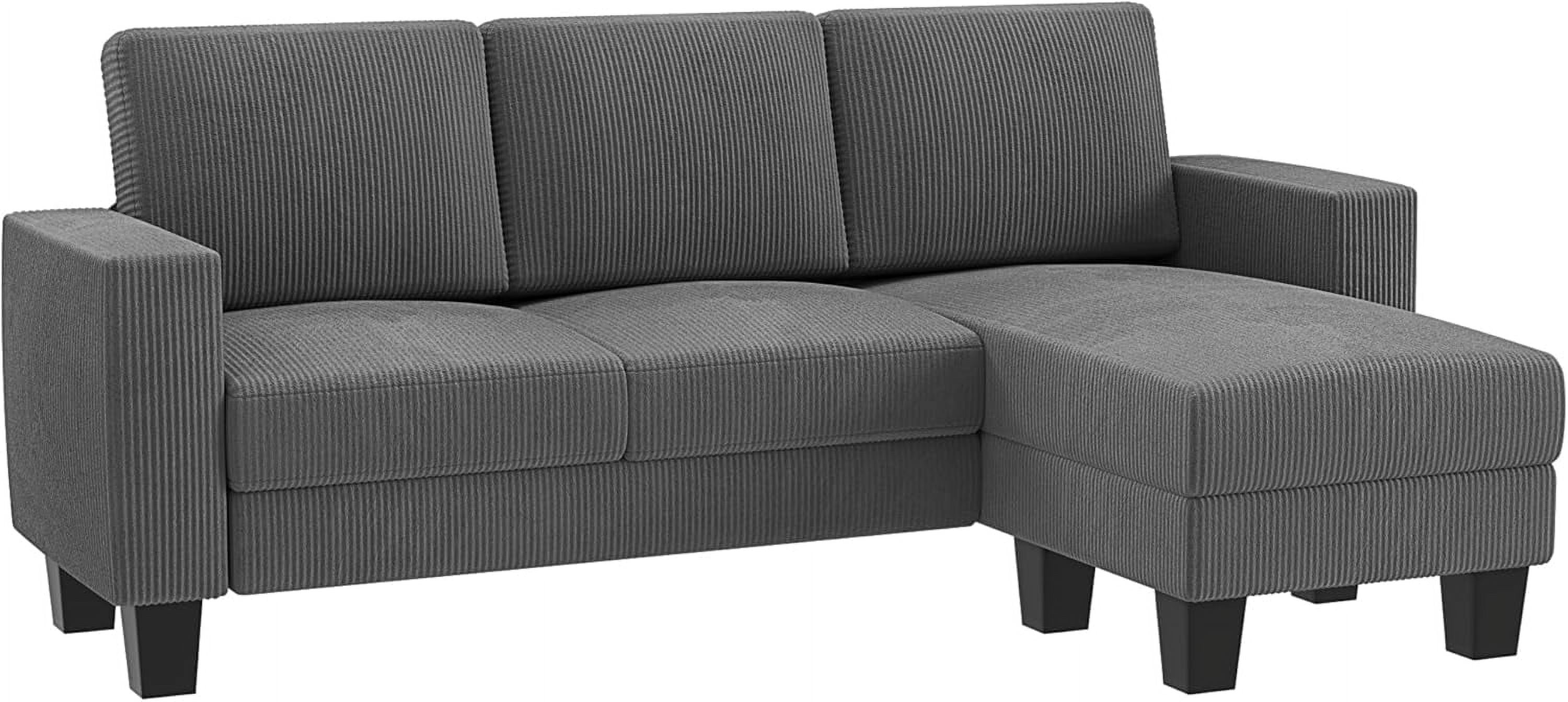 BRIGHTFAR Sectional Sofa Couch, 3 seat L-Shaped Small Sofa with Movable ...