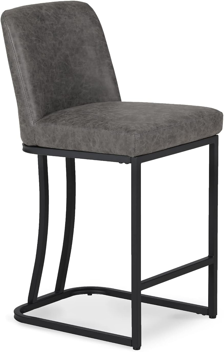 BRIGHTFAR Off White Gold Counter Height Bar Stools with Back Set of 3 ...