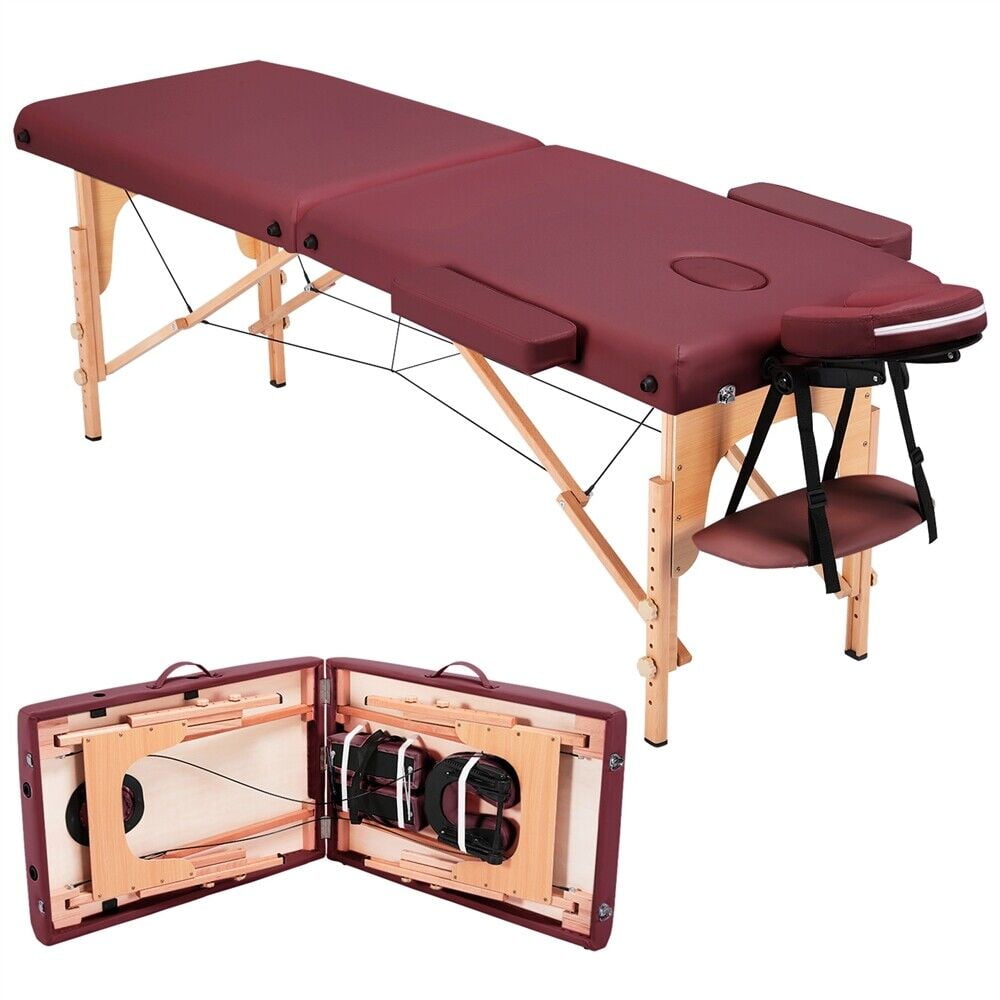 BRIGHTFAR Wooden Massage Table, Adjustable Portable Spa Table, Lashing ...