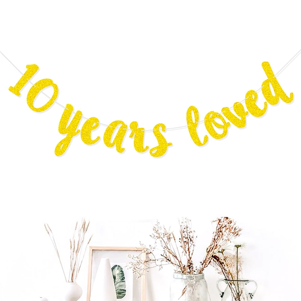 BRIGHTFUFU Golden Birthday Party Decor Bunting Banner Photo Prop ...
