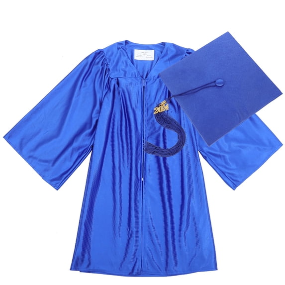 BRIGHTFUFU Adjustable Blue Graduation Cap and Gown Set for School 1Set ...