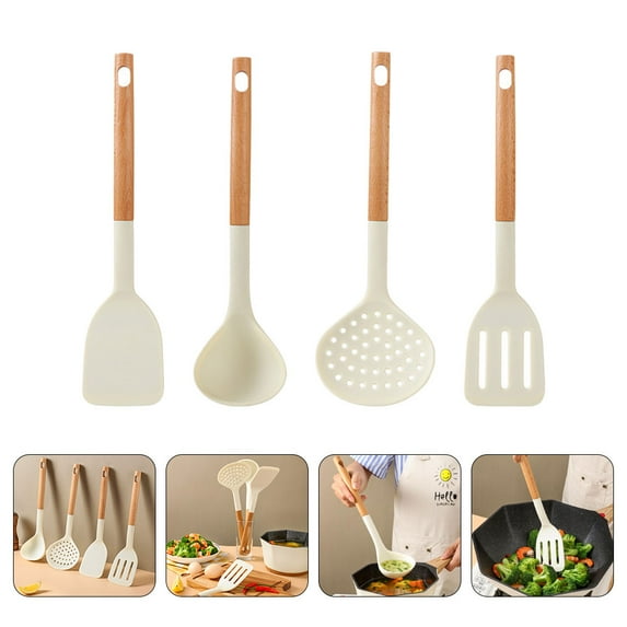 BRIGHTFUFU 1 Set Kitchen Utensils Set Silicone Water Draining Cooking ...