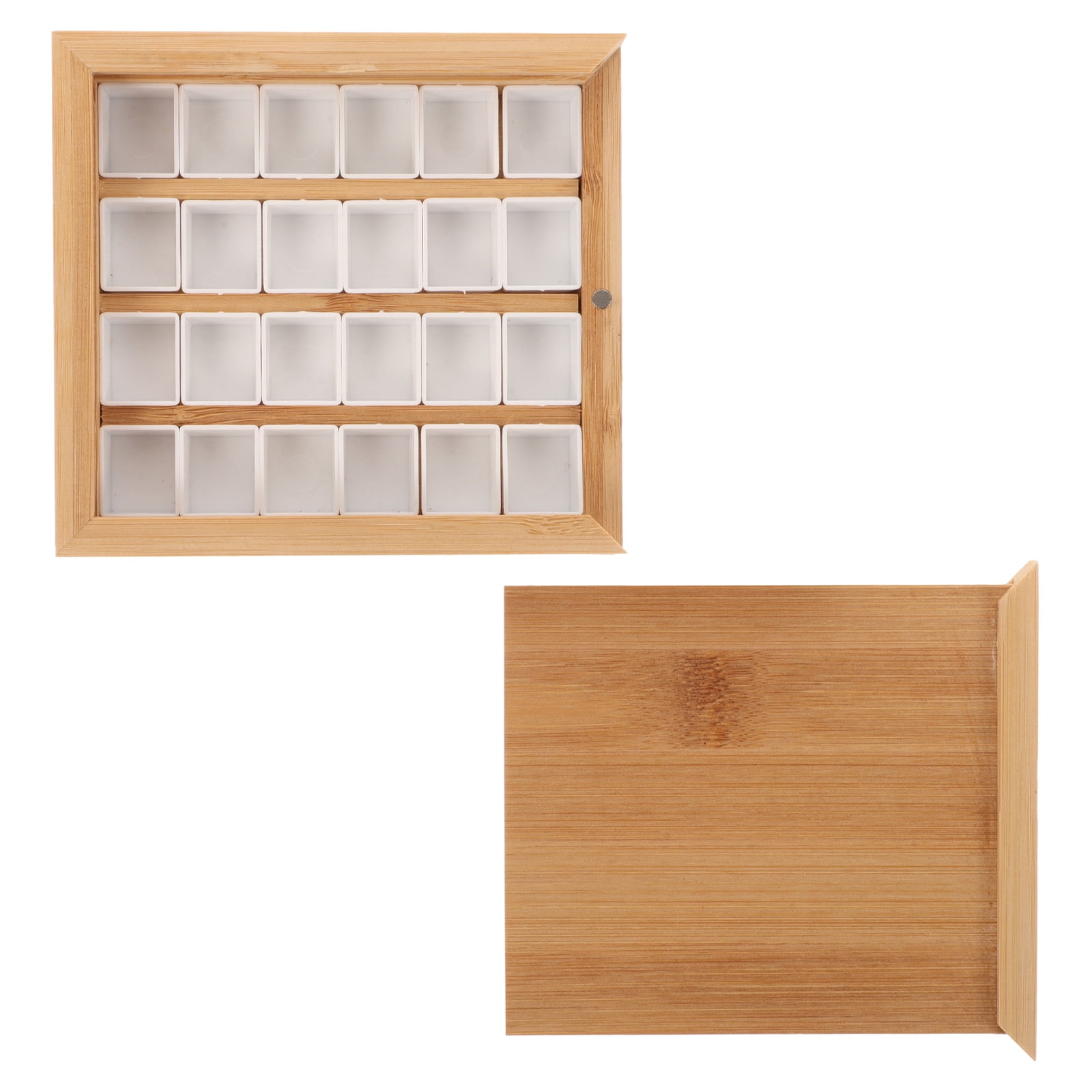 BRIGHTFUFU 1 Set Portable Pigment Box for Art Students Yellow Wood ...