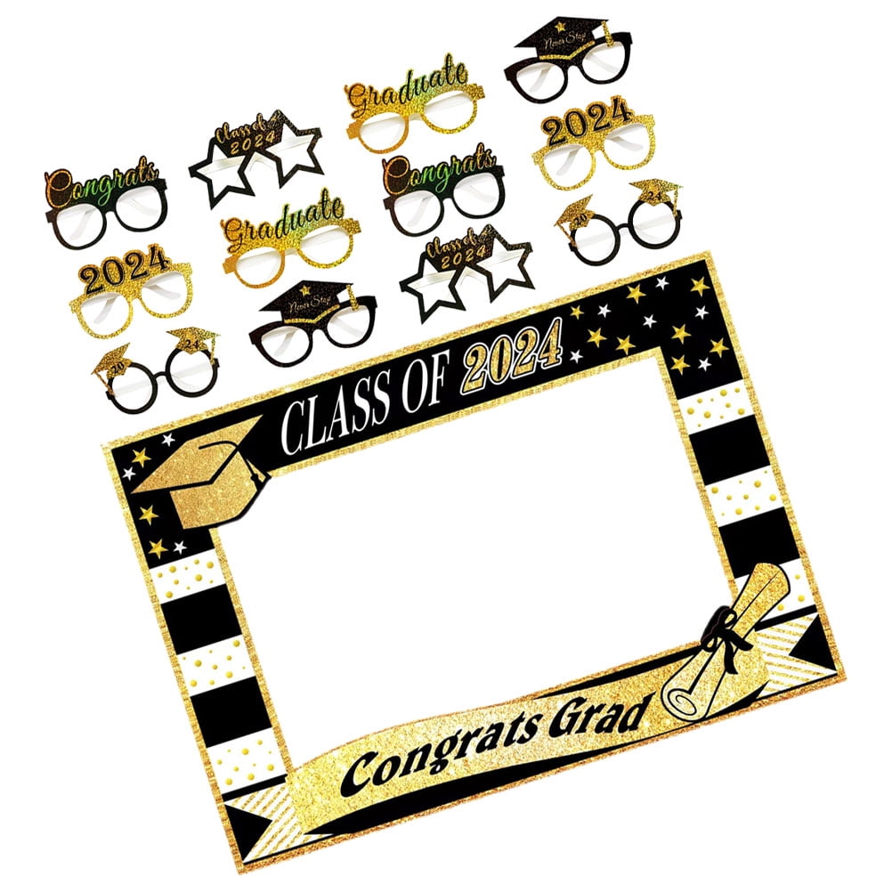 BRIGHTFUFU 1 Set School Photo Prop Graduation Eyeglasses Paper Photo ...