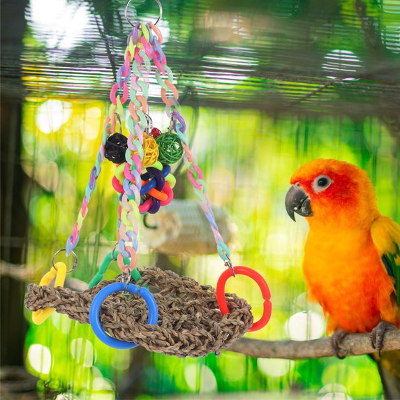 BRIGHTFUFU 1 Set of Parakeet Cage Platform Grass Multi for Pet Owners ...