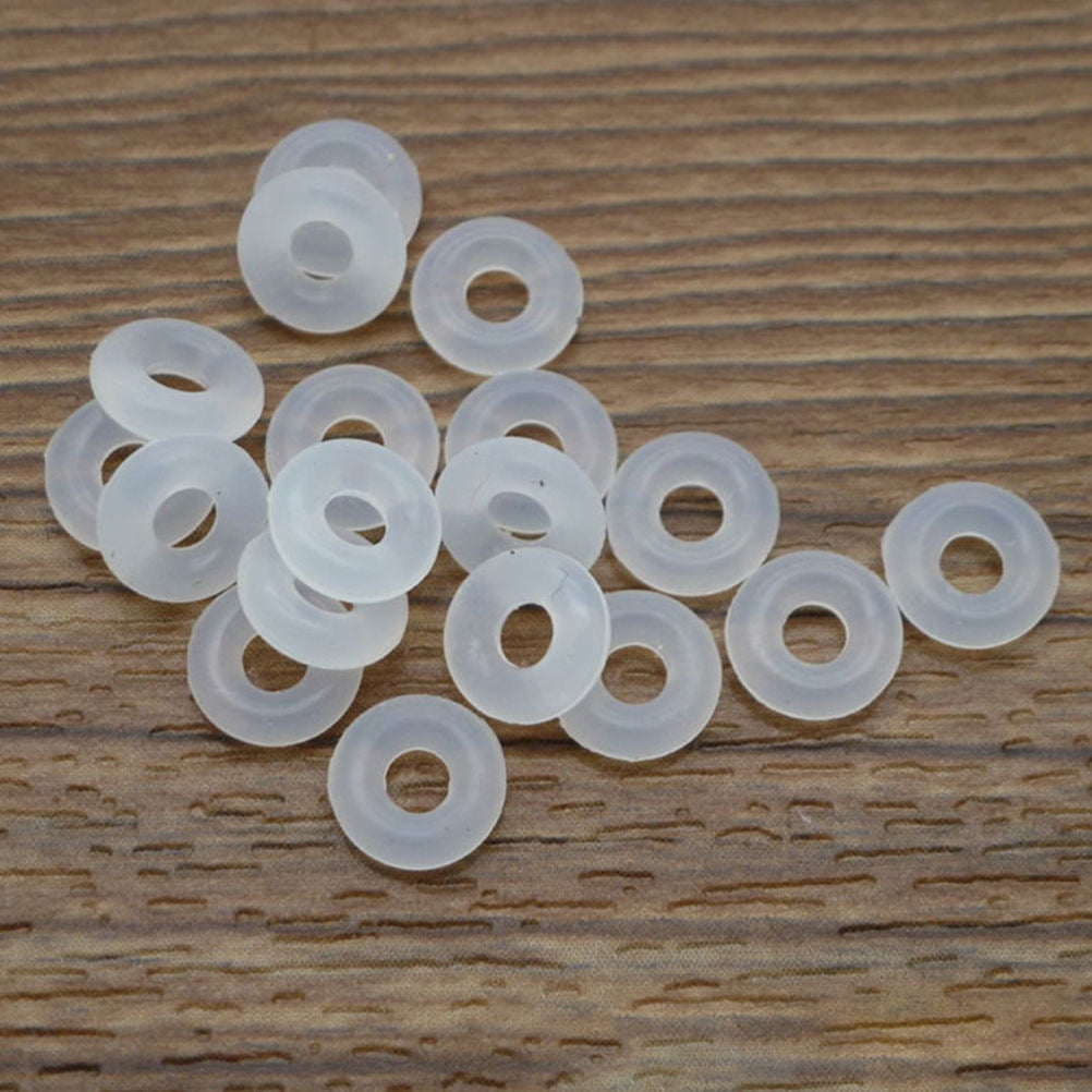 BRIGHTFUFU 100Pack Jewelry Making Accessories Rubber Transparent for ...