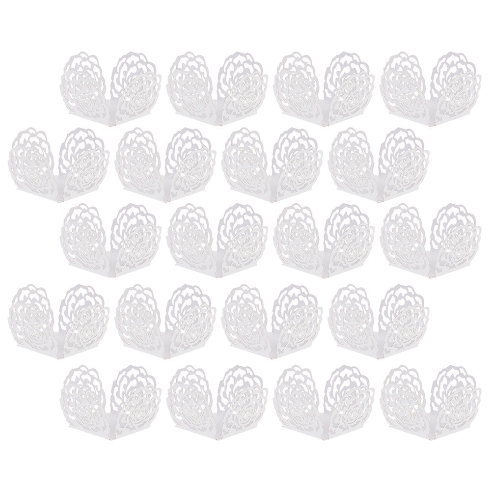 BRIGHTFUFU 100Pcs Wedding Truffle Wrappers Elegant Appearance White ...