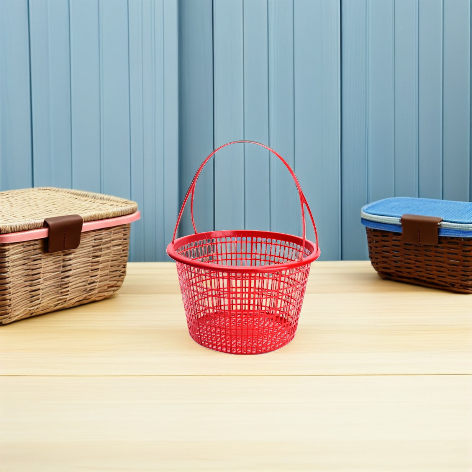 BRIGHTFUFU 10Pcs Portable Plastic Fruit Basket with Handle for ...