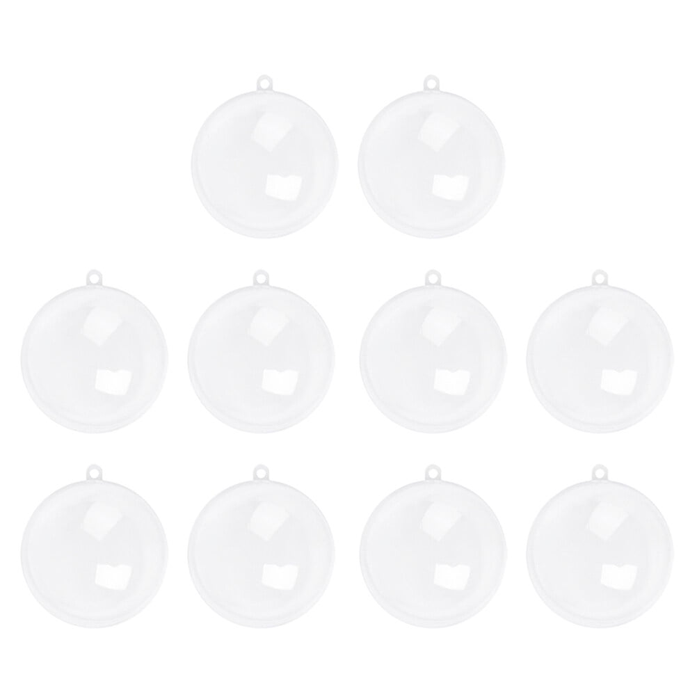 BRIGHTFUFU 10Pcs Clear Fillable Baubles Plastic Pendant Transparent for ...