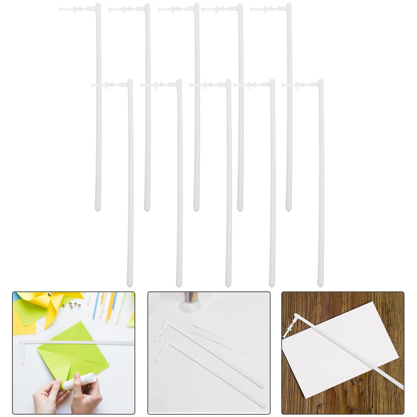 BRIGHTFUFU 10Pcs Durable Windmill Rods for DIY Garden Windmills White ...