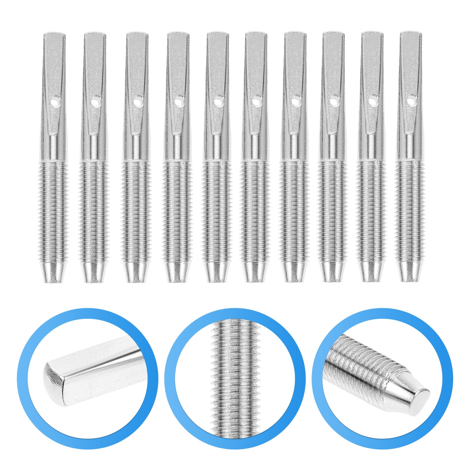 BRIGHTFUFU 10Pcs Fret Rocker Silver Metal Professional Lyre String Nail ...