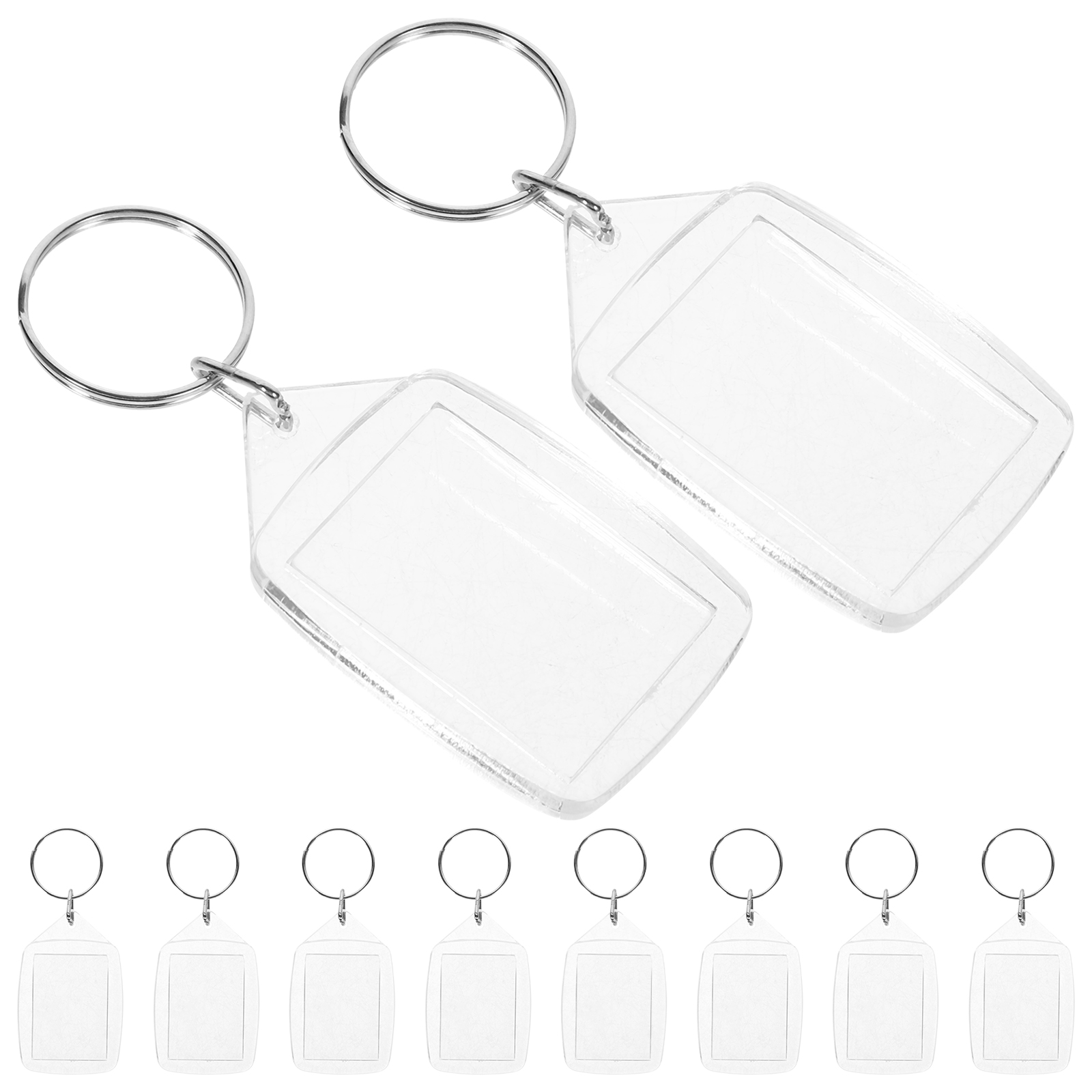 BRIGHTFUFU 10Pcs Keychain Picture Holder Abs Clear Rectangular Diy ...
