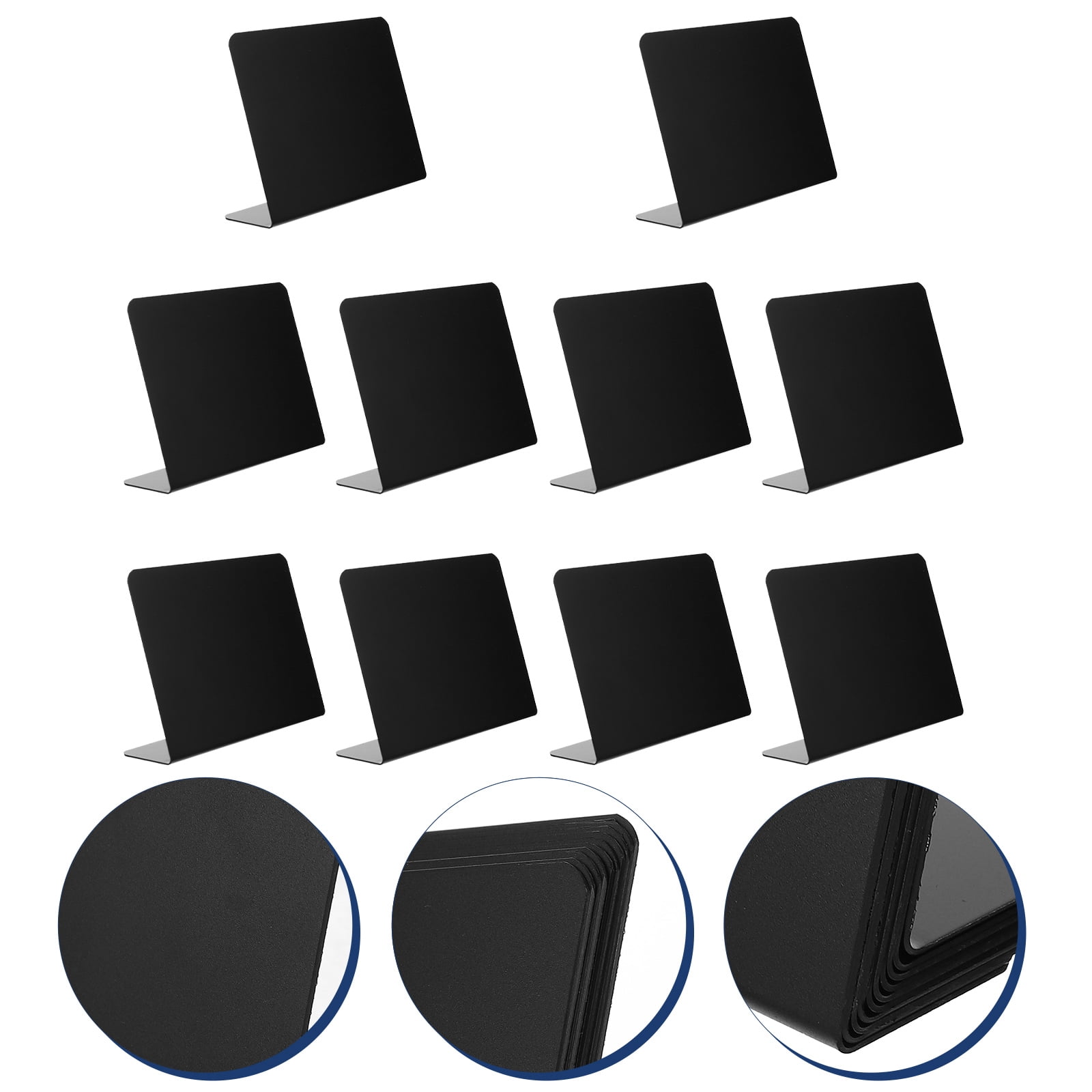 BRIGHTFUFU 10Pcs Mini Chalkboard Signs Black PVC L-Shaped Design for ...