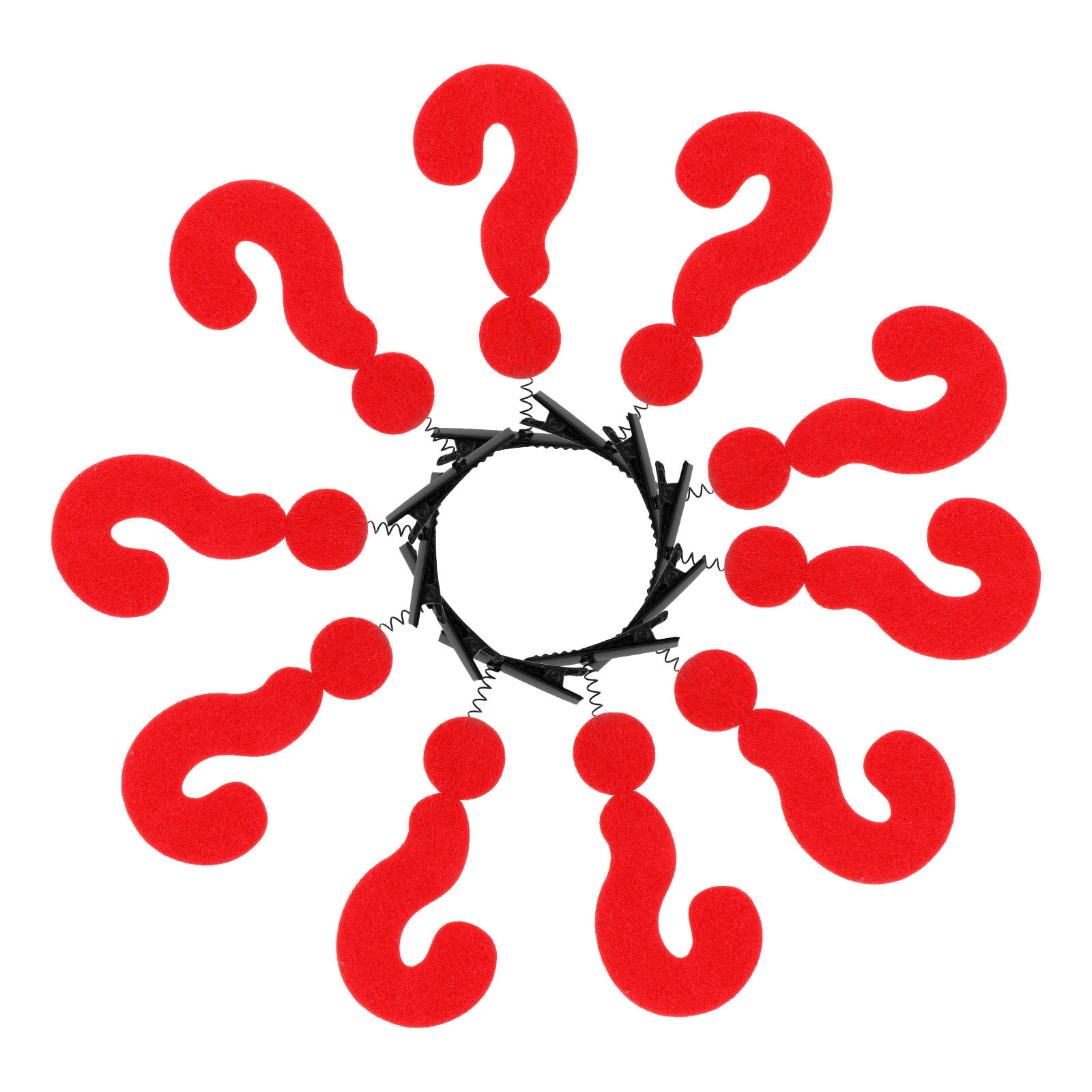 BRIGHTFUFU 10Pcs Peculiar Question Mark Hair Clips Red Metal and Felt ...