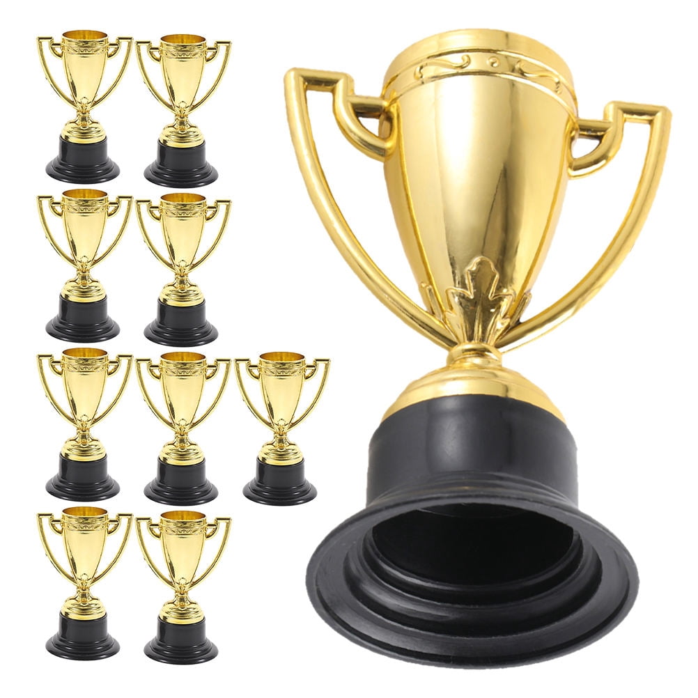 BRIGHTFUFU Golden Plastic Small Trophies for Competitions and Rewards ...