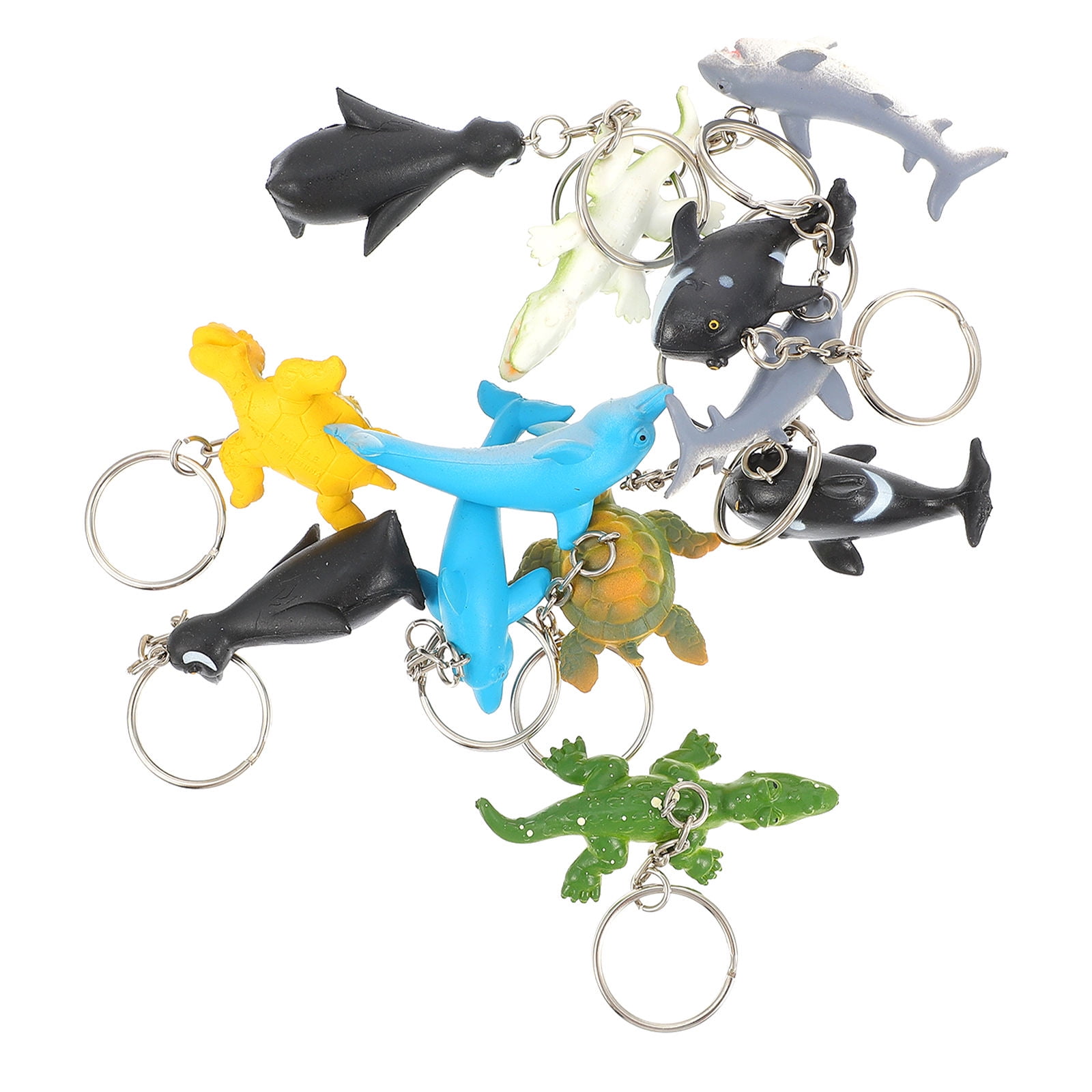 BRIGHTFUFU 12Pack Key Pendants Ocean Animals Plastic Keychains for ...
