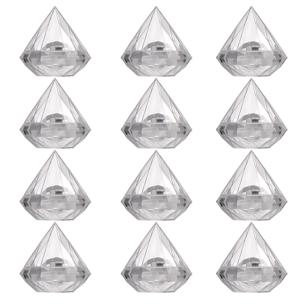 BRIGHTFUFU 12Pcs Candy Favors Boxes Diamond Shaped Transparent Material ...