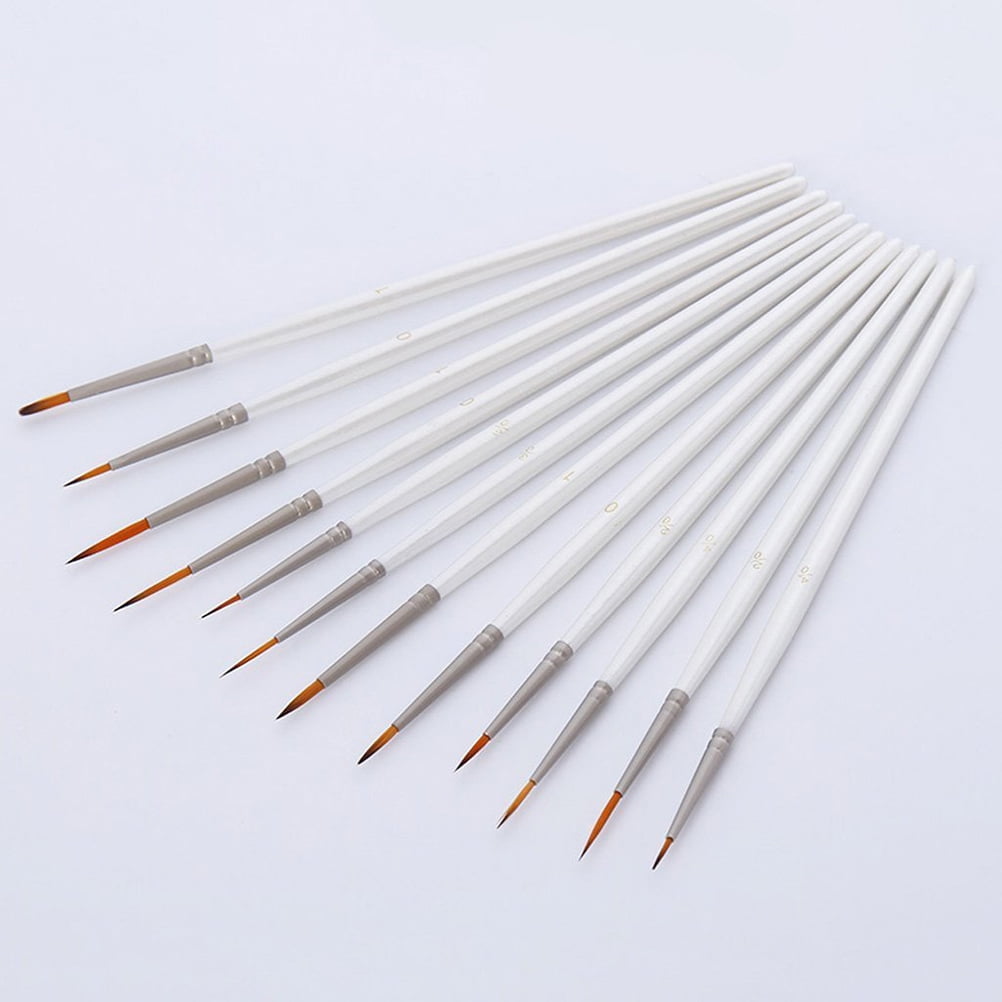 BRIGHTFUFU 12pcs Student Practice Art Brushes for Art Students White ...