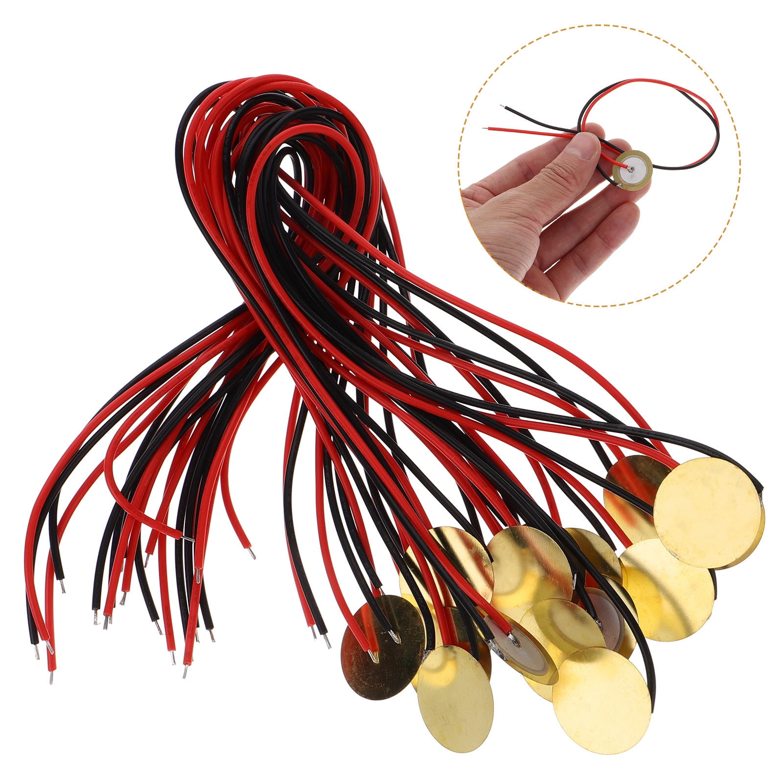 BRIGHTFUFU 15Pcs Piezoelectric Transducer Pickups Piezo Disc for Musical Instruments Guitar ...