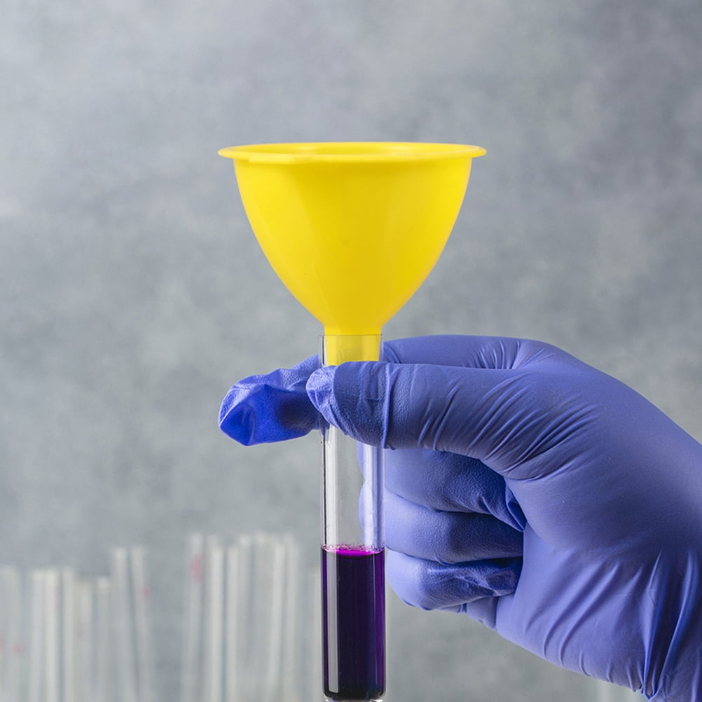 BRIGHTFUFU 16pcs Funnel for Science Yellow Plastic Large Mouth Funnel ...