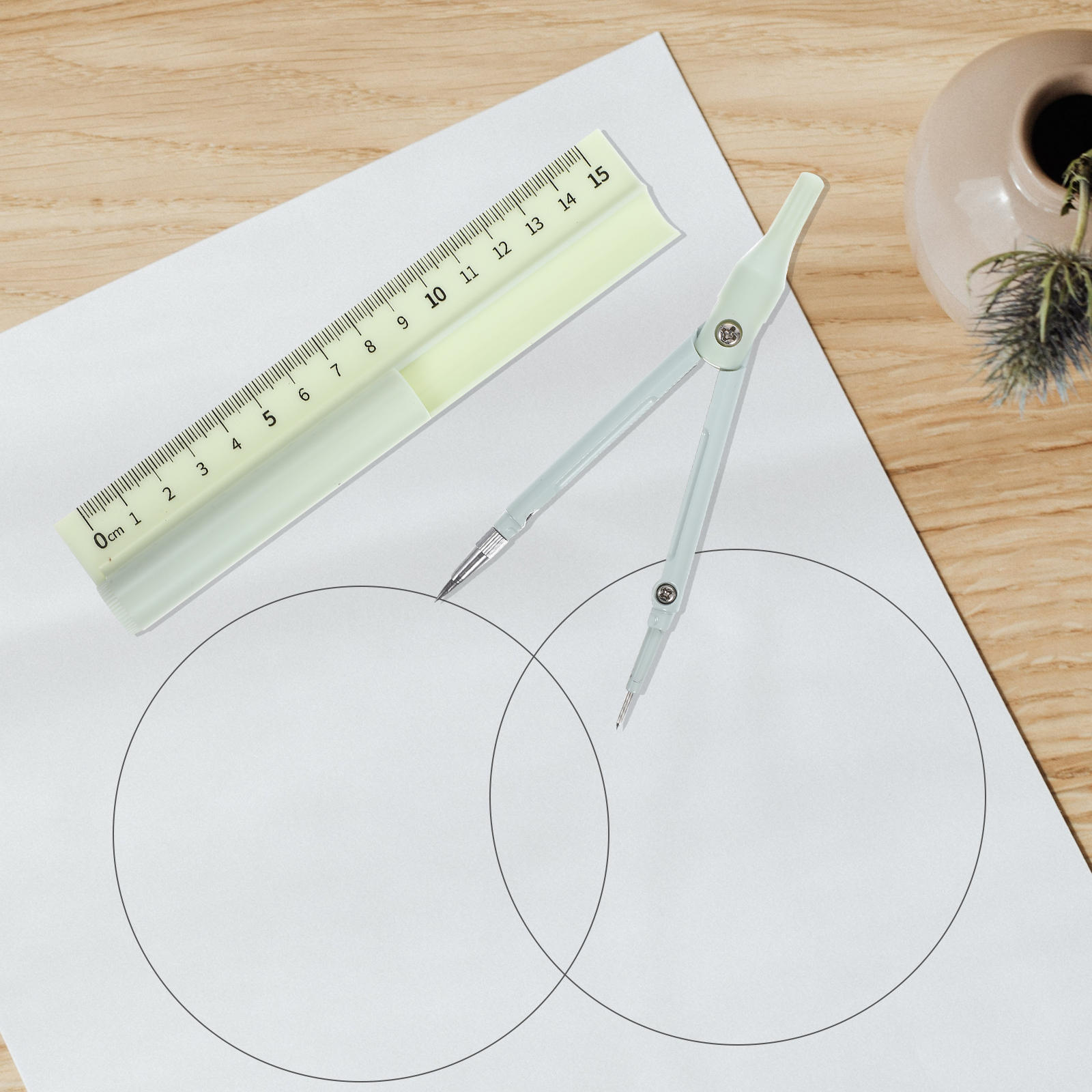 BRIGHTFUFU 1Pack Compass Pen Ruler Students Geometry Drawing and ...