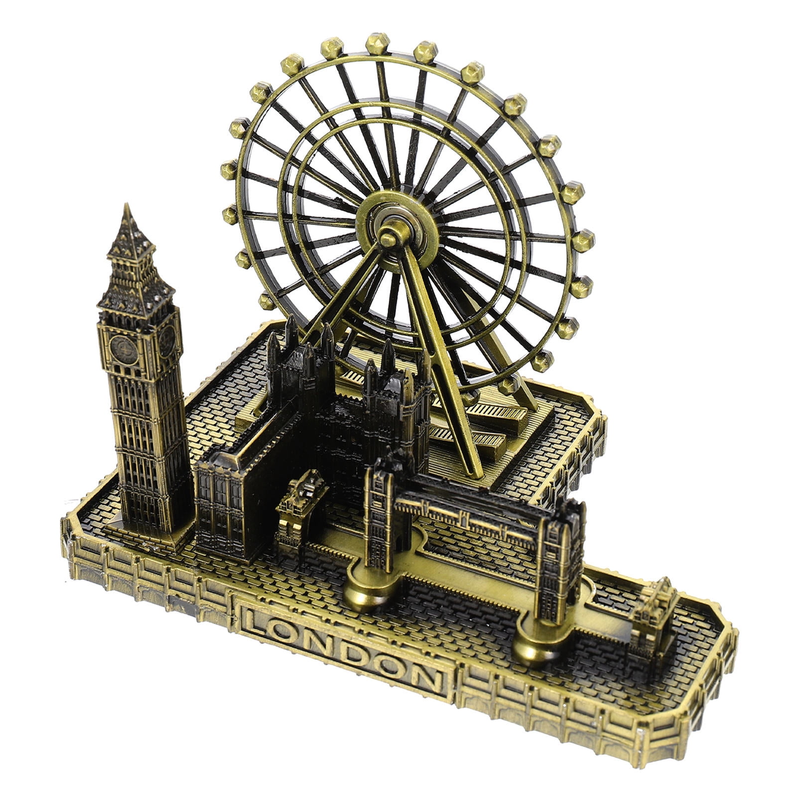 BRIGHTFUFU 1Pack Golden Alloy London Model Figurine Famous Buildings ...