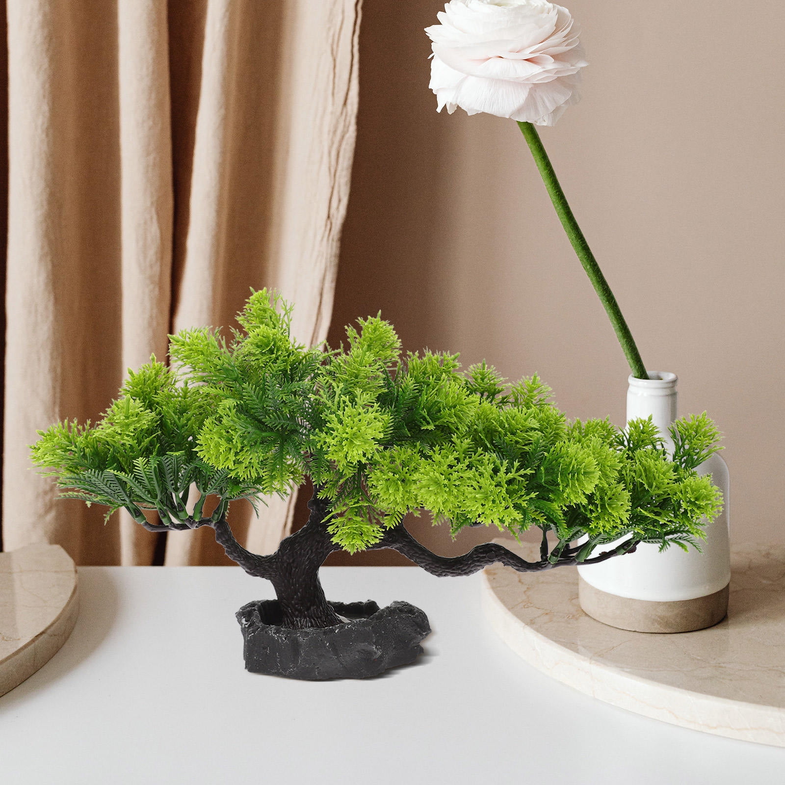 BRIGHTFUFU 1Pack Green Plastic Simulated Pine Tree Pine Tree Shape For ...