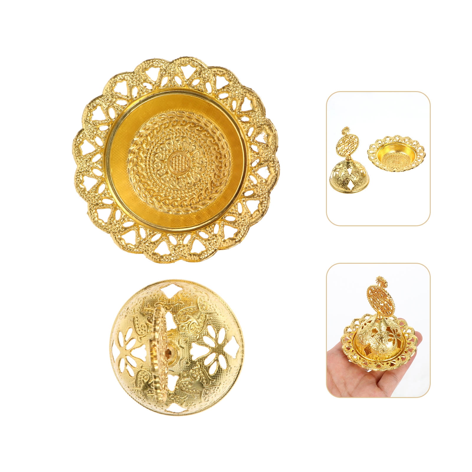 BRIGHTFUFU 1Pack Middle East Style Incense Burning Censer Burner Golden ...
