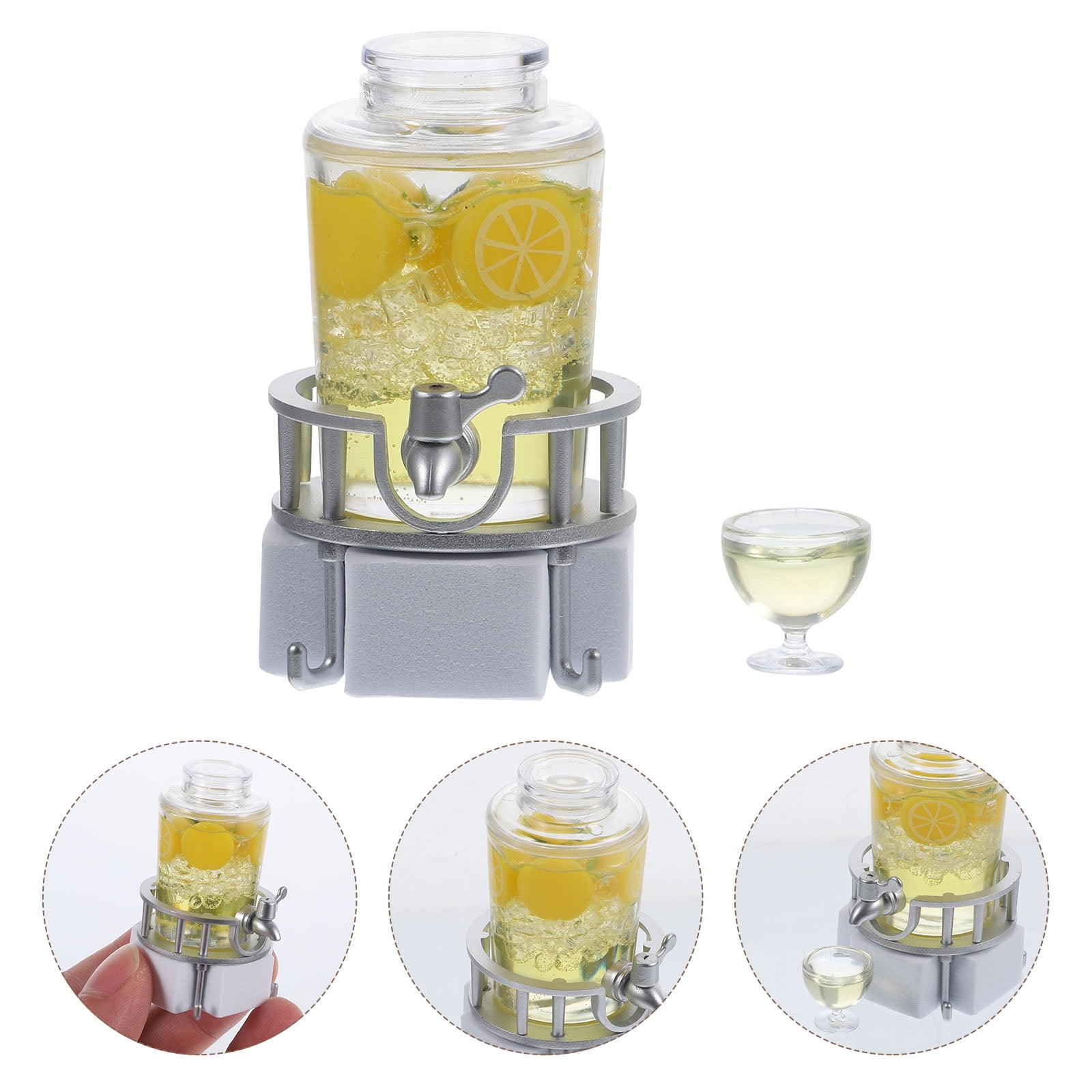 BRIGHTFUFU 1Pack Miniature Juice Barrel Yellow Plastic Resin Fake Drink ...