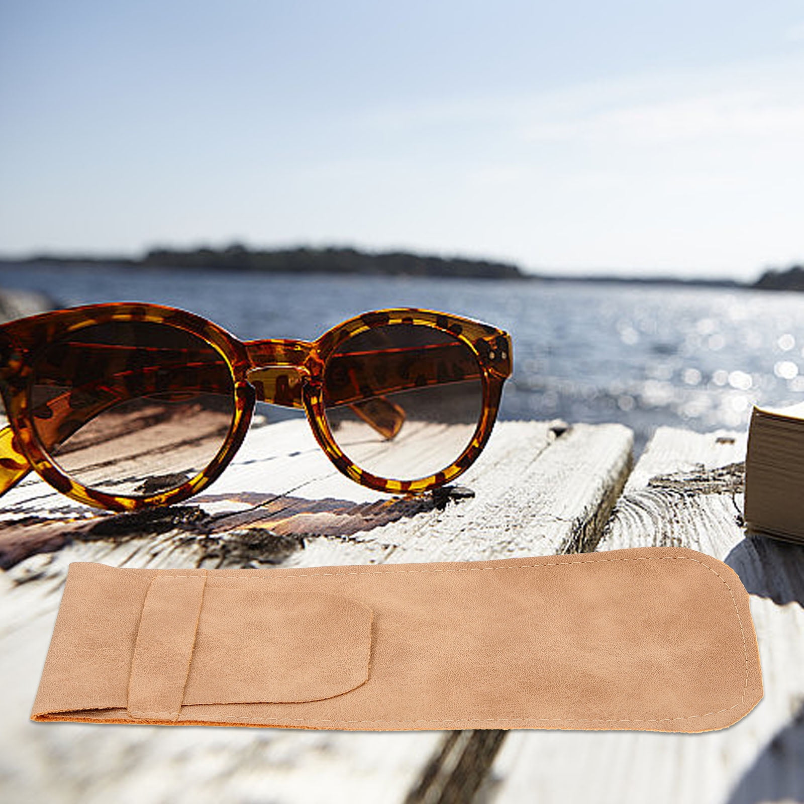 BRIGHTFUFU 1Pack Simple Design Leather Sunglasses Pouch for Men and Women Travel Use - Walmart.com