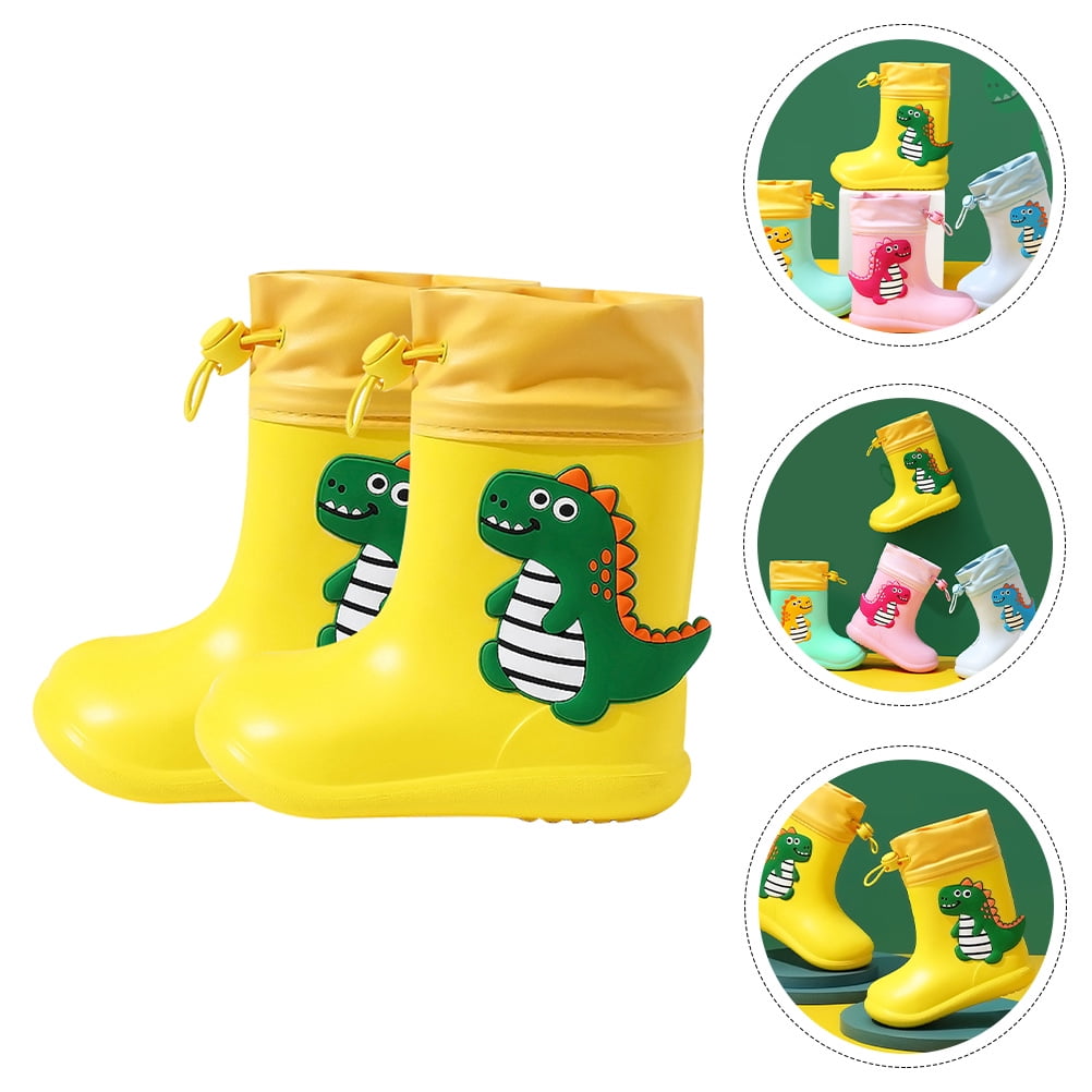 BRIGHTFUFU 1 Pair Yellow Shoe Covers with Easy Drawstring Closure and ...