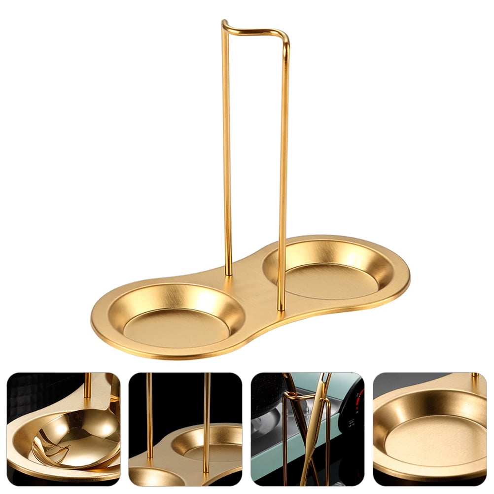 BRIGHTFUFU Golden Stainless Steel Spoon Holder 1Pc Kitchen Utensil ...
