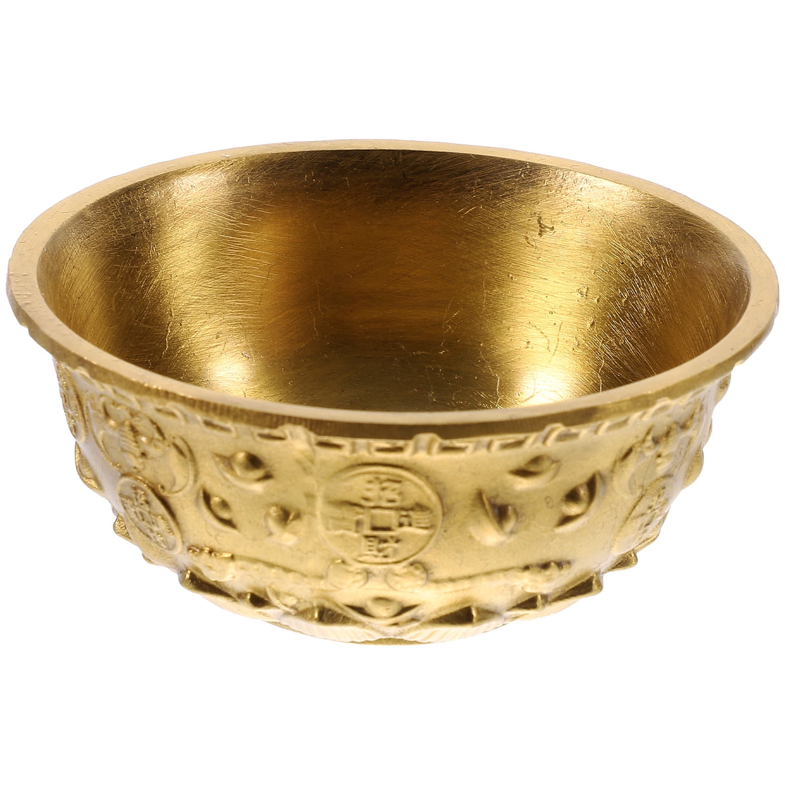 BRIGHTFUFU 1Pc Handmade Golden Cornucopia Bowl with Carved Fish and ...