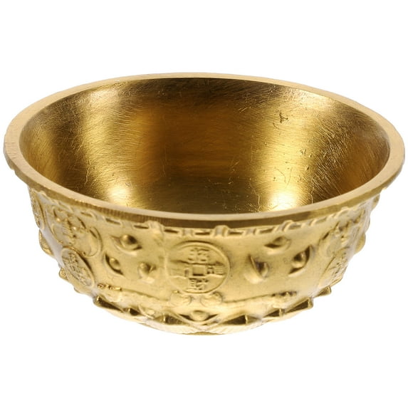 BRIGHTFUFU 1Pc Handmade Golden Cornucopia Bowl with Carved Fish and ...